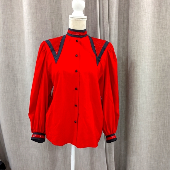 Tops | Vintage Red Button Down Sz 1 | Poshmark